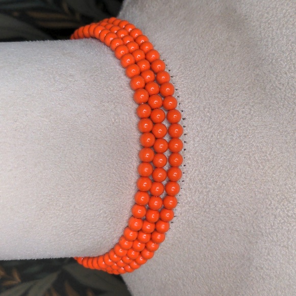 Vintage | Jewelry | Vintage 6s Mod Triple Strand Beaded Chocker Bright ...